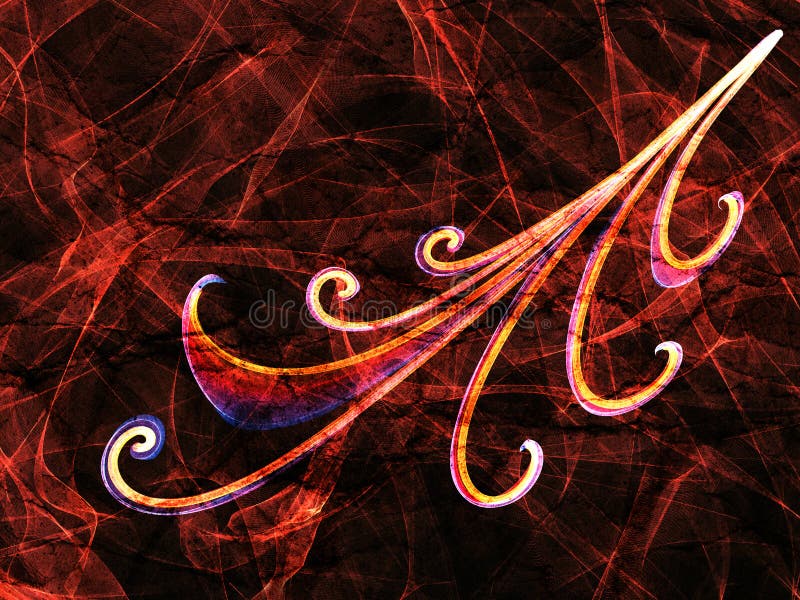 Floral Ornament Abstract Fire Line Stock Illustration - Illustration of ...