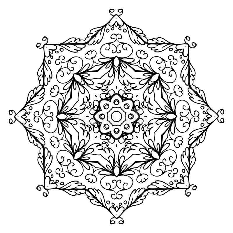 Floral Ornament Arabesque, Hand Drawn Sketch for Stock Vector ...