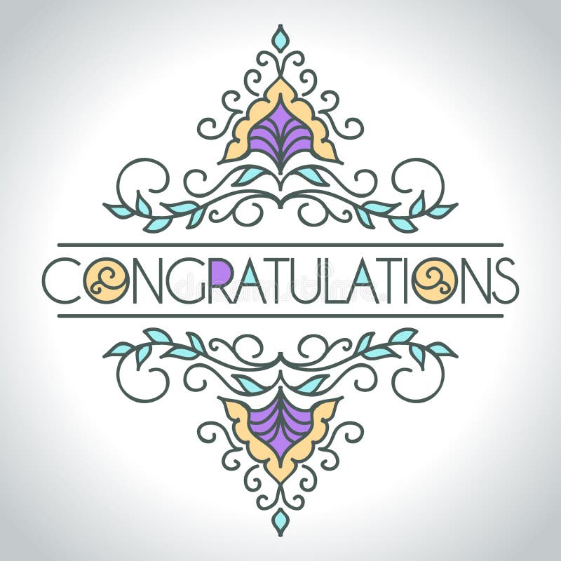 Floral Ornament Design Template. Congratulations Stock Vector ...