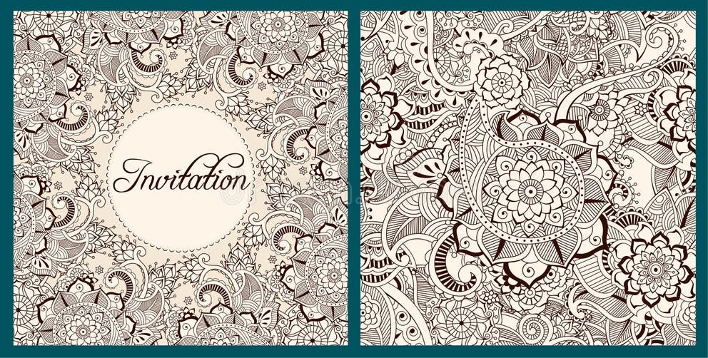 Mendhi Invitation Card Stock Illustrations – 25 Mendhi Invitation Card ...