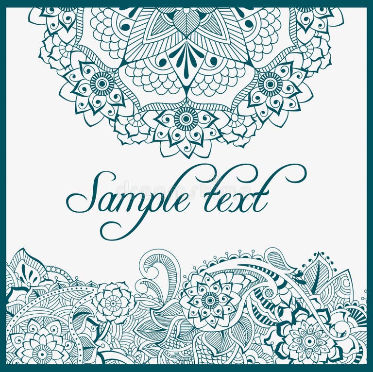 Mendhi Invitation Card Stock Illustrations – 25 Mendhi Invitation Card ...