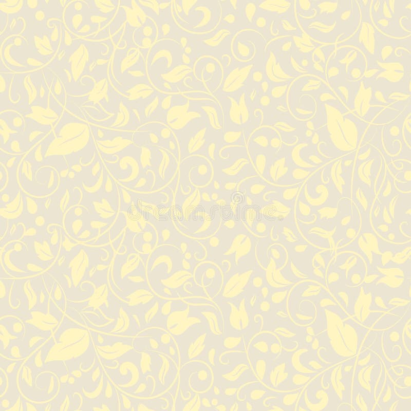 Floral Ornament Pale Yellow Stock Vector - Illustration of drawing ...