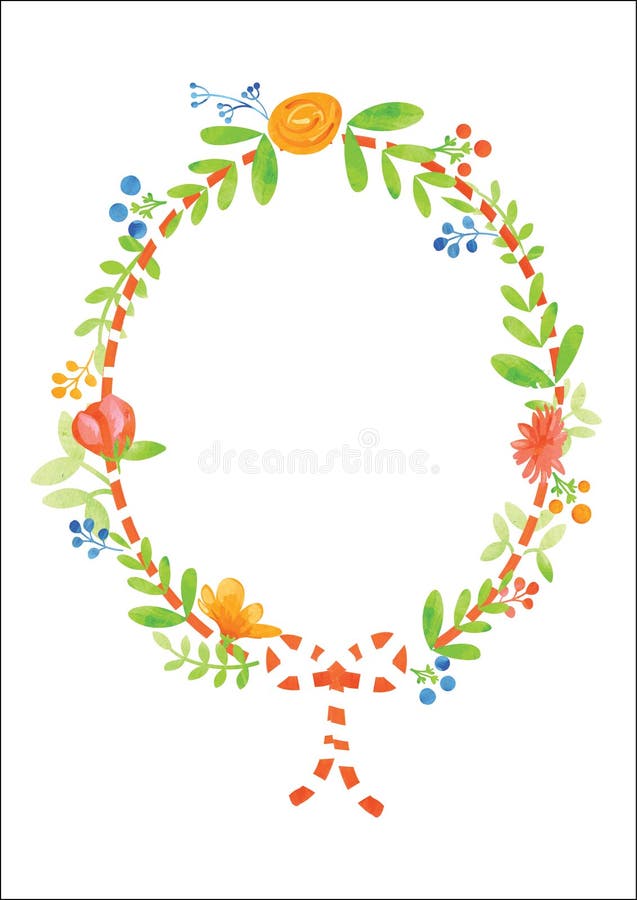 Floral Ornament with Spring Symbol Stock Illustration - Illustration of ...