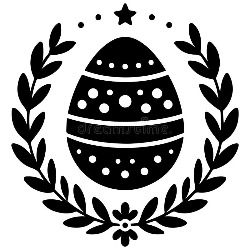 Floral and Ornamental Easter Egg Silhouette Vector Illustrations Stock ...