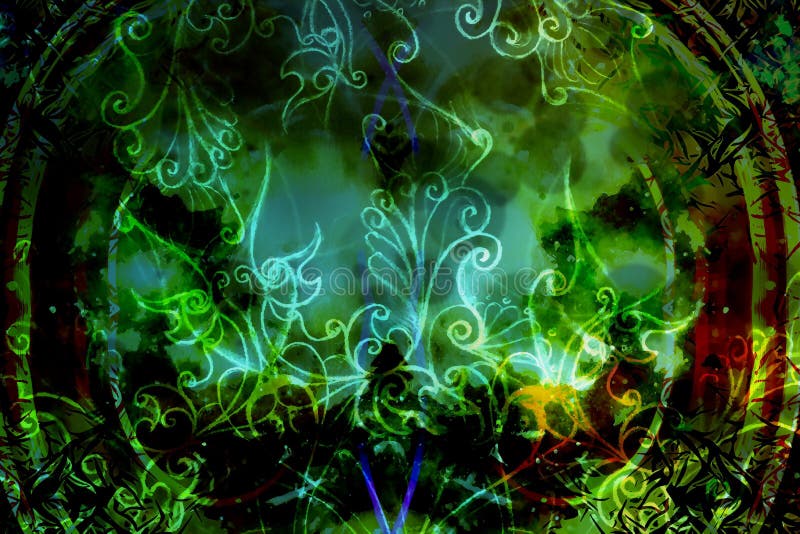 Floral Ornamental Structure with Filigrane Pattern Mandala on Abstract ...