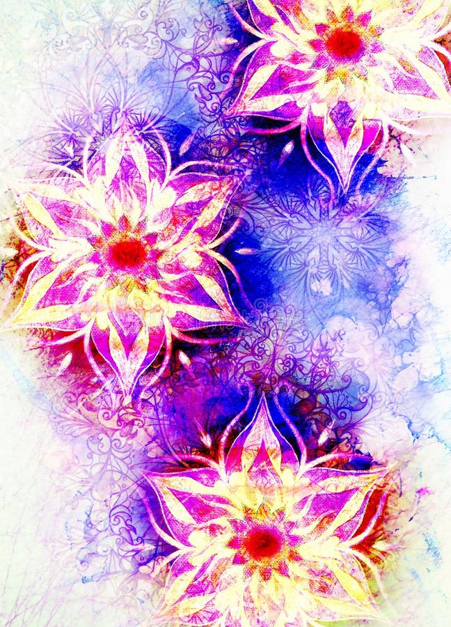 Floral Ornamental Structure with Filigrane Pattern Mandala on Abstract ...