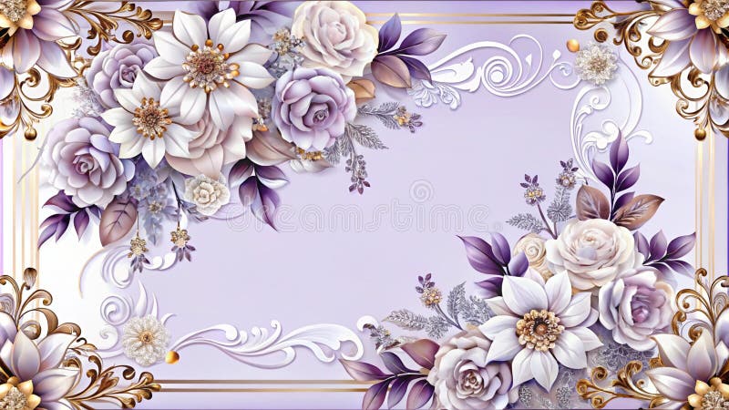 Floral, Ornate, Frame with Roses Stock Illustration - Illustration of ...