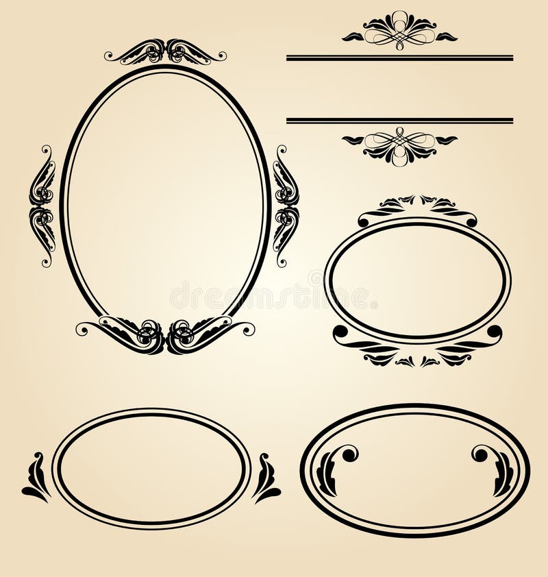 Floral oval frame stock illustration. Illustration of certificate ...