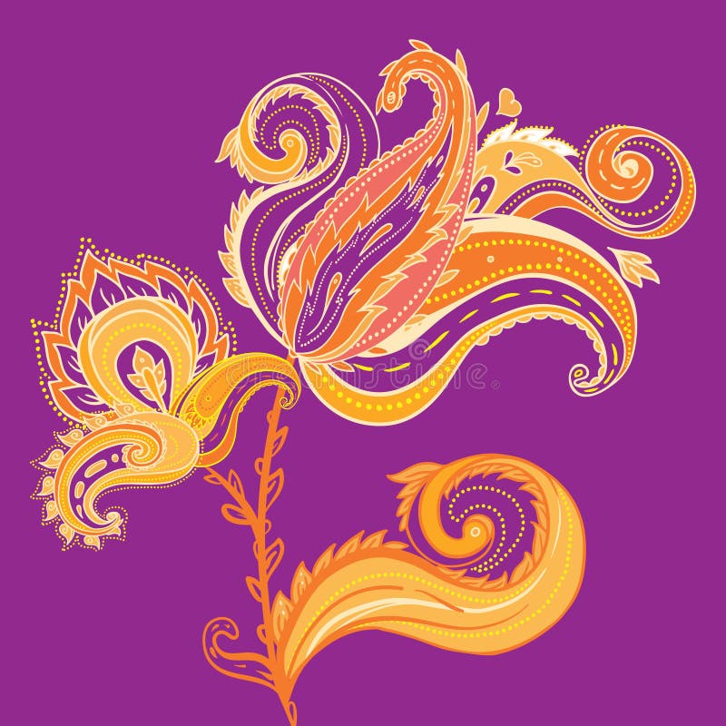 Floral paisley design stock vector. Illustration of design - 24575149