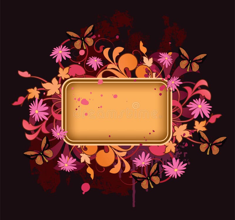 Floral panel stock vector. Illustration of swirl, ornate - 12696089