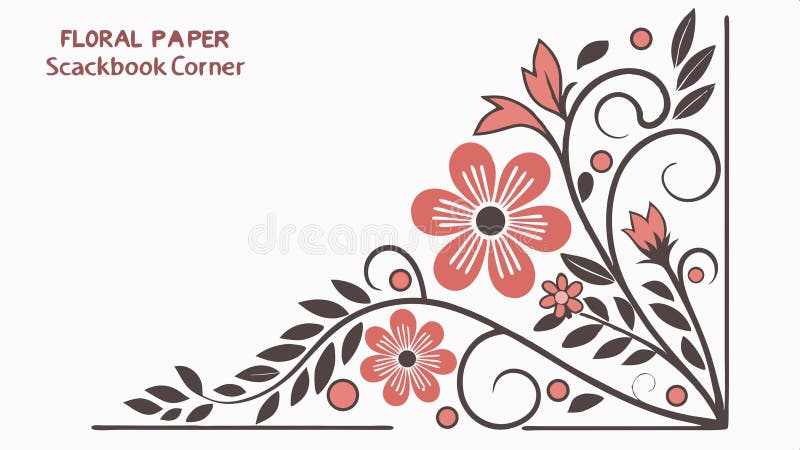 Floral Paper Scrapbook Corner, Decorative Flowers and Botanical Frame ...