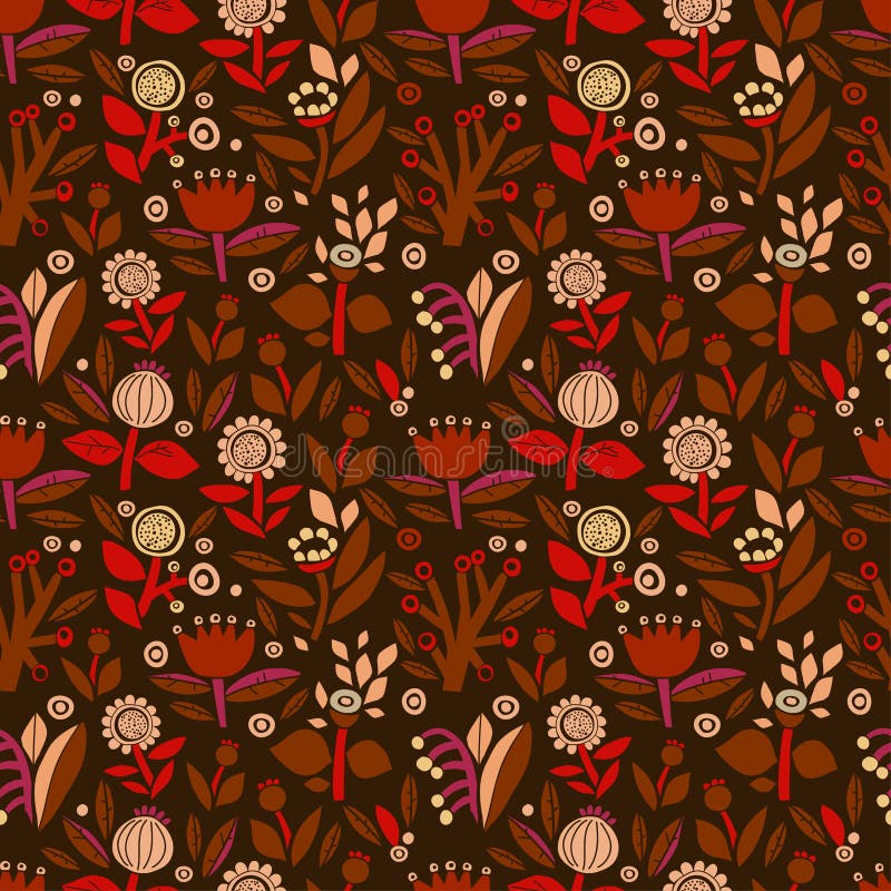 Carpet with Floral Patterns. Seamless Vector Pattern with Decorative ...