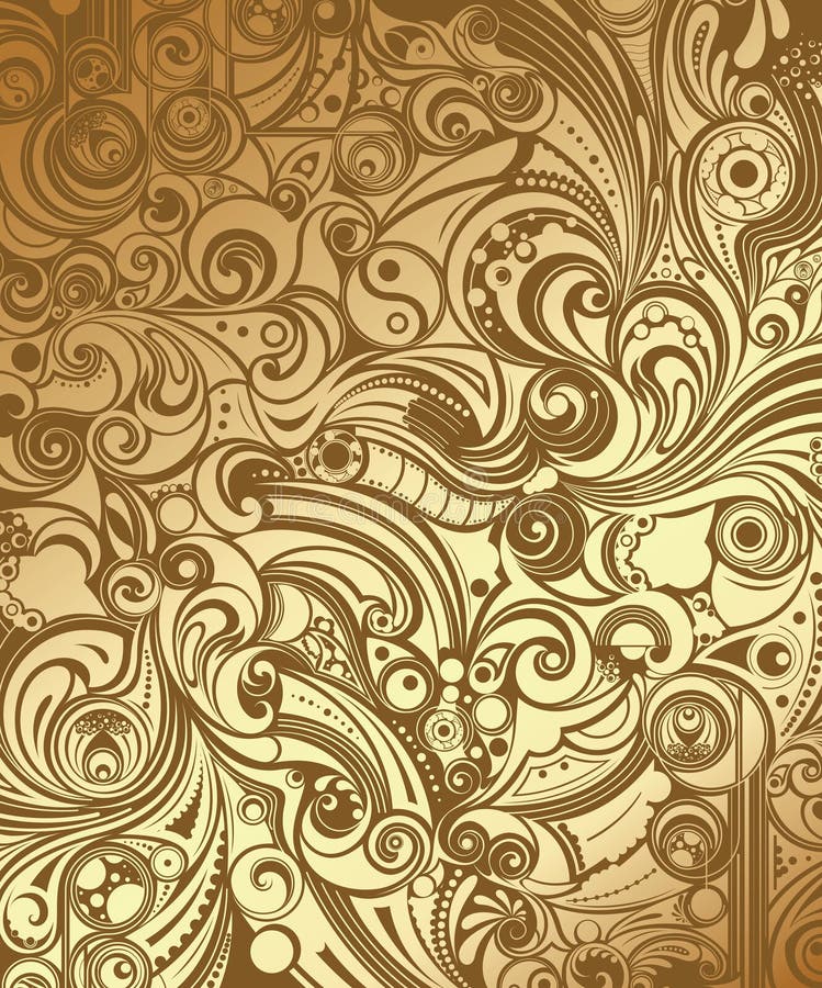 Wispy Gold Spirals Pattern stock image. Image of creative - 1983205