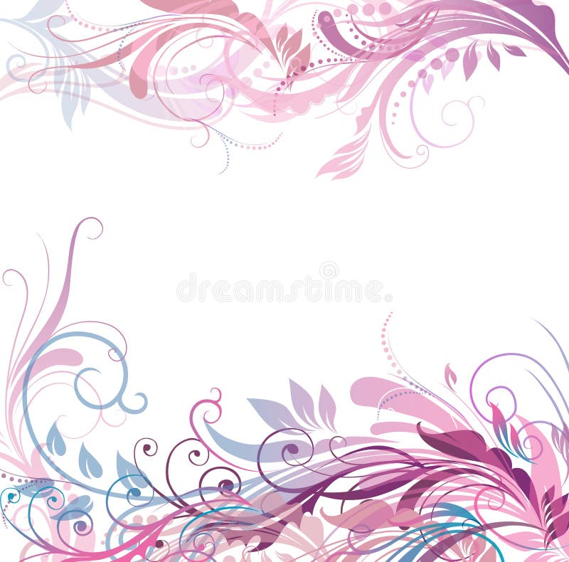 Watercolor Floral Decoration Spring Summer Background with Blossom ...