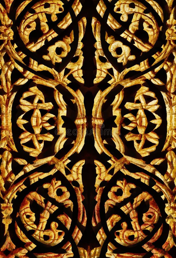 Ancient Floral Ornamental Structure with Filigrane Pattern Mandala on ...