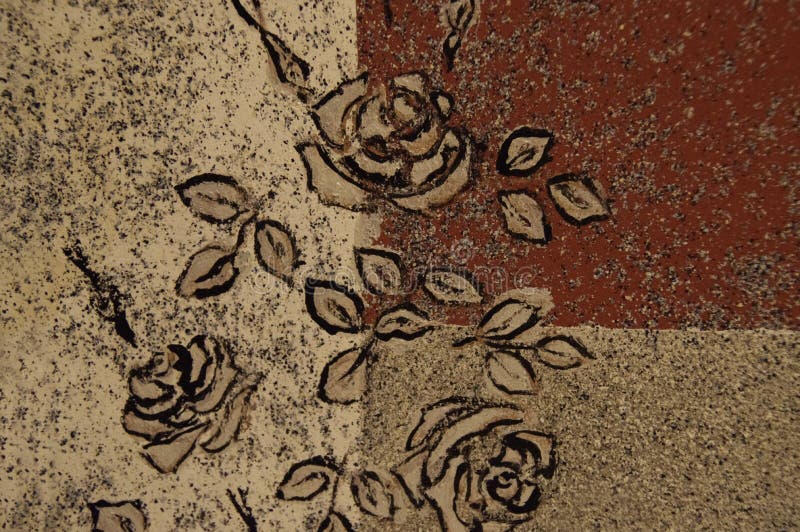 Floral Pattern for Background, Grainy Texture, Flower Drawing Stock ...