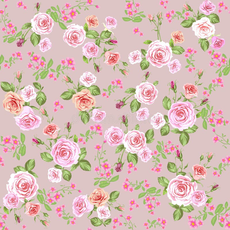 Roses seamless pattern stock vector. Illustration of elegance - 132916214