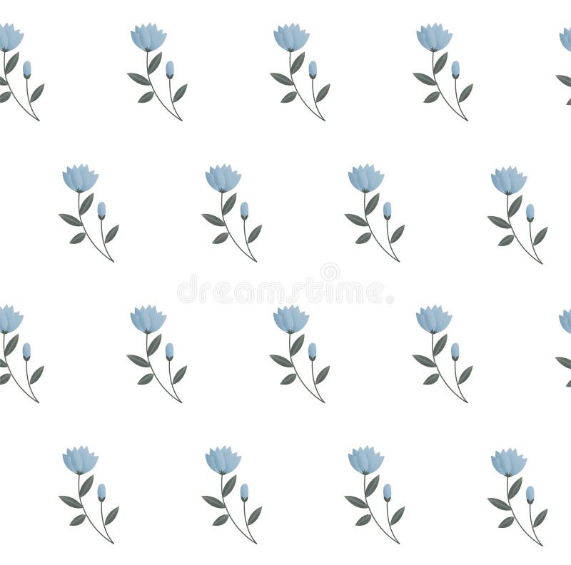 Floral Pattern Blue Delicate Flowers on a Light Background Stock Vector ...