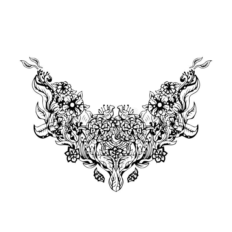 Neck Print Line Design Decorative Black Neck Print Stock Vector ...