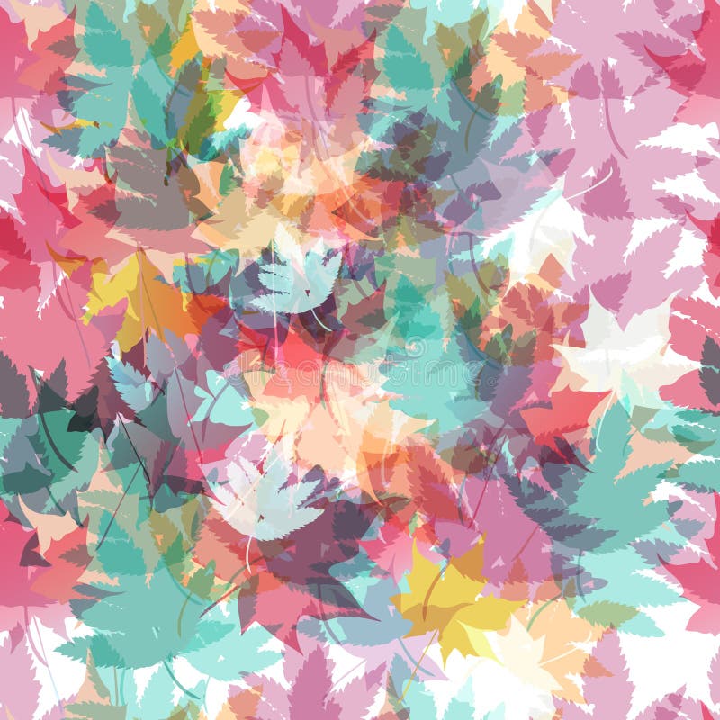 Floral Pattern with Colorful Foliage Stock Vector - Illustration of ...