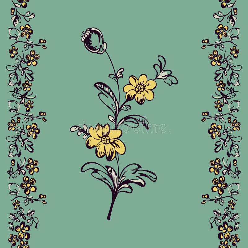 Floral Pattern, Drawing Fancy Flower Stock Vector - Illustration of ...