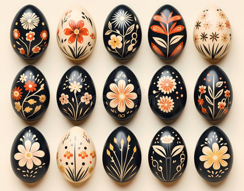 Floral Pattern Easter Egg Drawing Illustration Stock Illustration ...