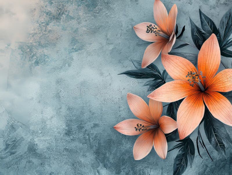 This Floral Pattern Features Faded Colors with a Textured Background ...