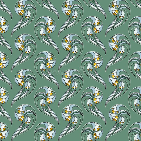 Floral Pattern of Flowers in the Form of Drops. Beautiful Abstract ...