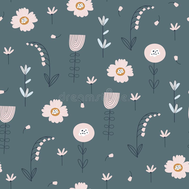 Floral Pattern with Flowers and Leaves. Cute Pattern with Small Flowers ...