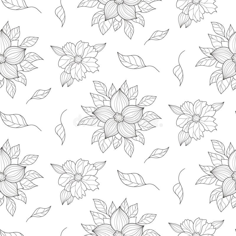 Floral Pattern with Flowers and Leaves, Seamless Background with ...