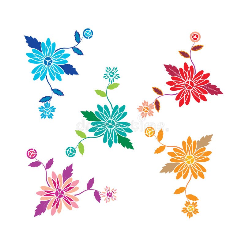 Floral Pattern with Flowers and Leaves Vector Stock Vector ...