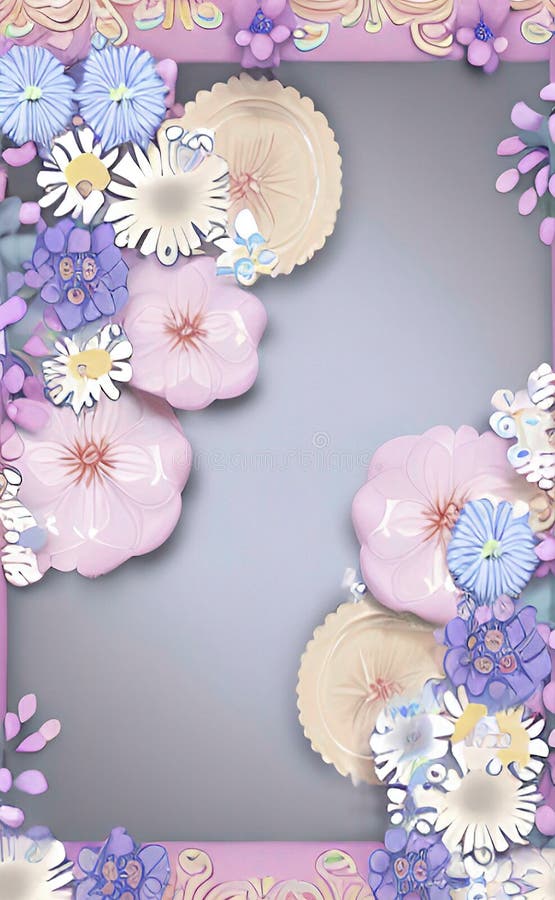 Floral Pattern Frame with Pastel Colors Stock Vector - Illustration of ...