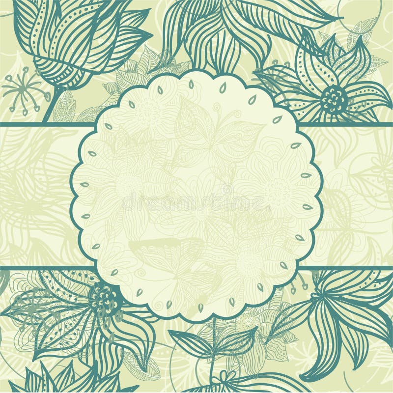 Floral Pattern with a Frame in Vector Stock Vector - Illustration of ...