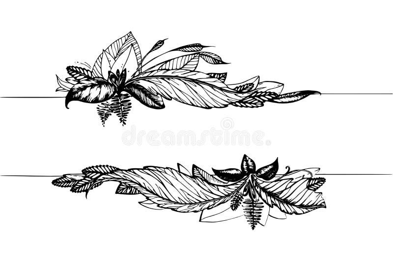 Floral Pattern, Frame, Vector, Header and Title Stock Vector ...