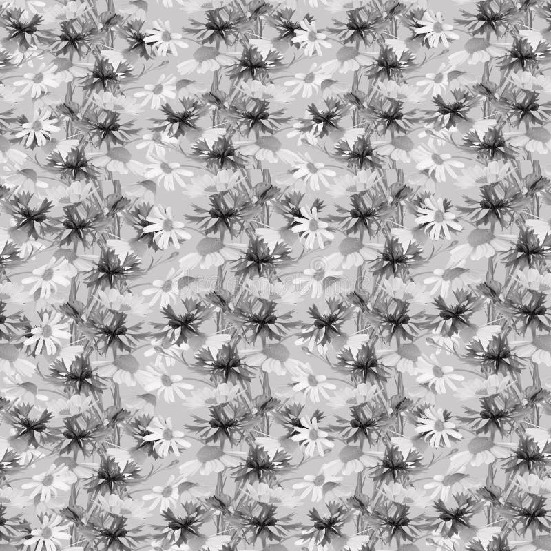 Floral Pattern on a Gray Background. Stock Illustration - Illustration ...