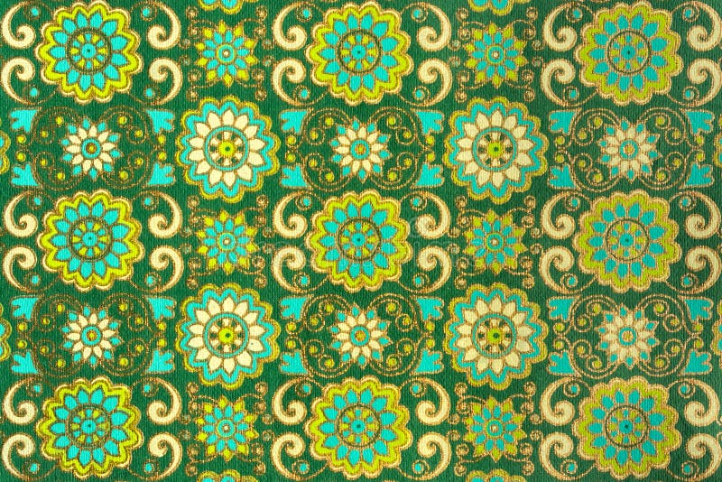 Floral Green Pattern on the Green Background Stock Photo - Image of ...