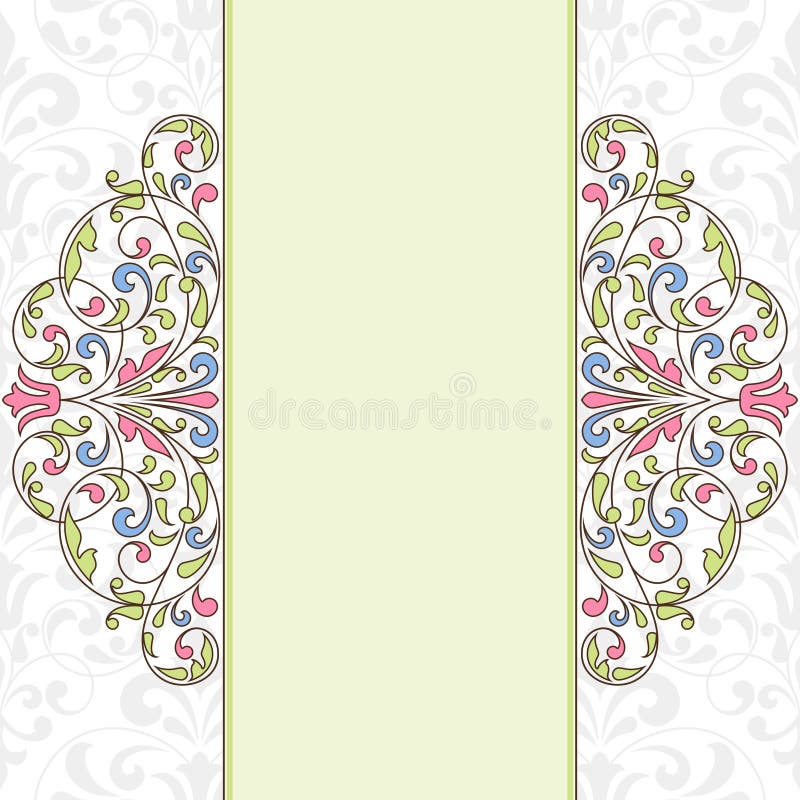 Floral Pattern for Invitation Card. Stock Vector - Illustration of ...