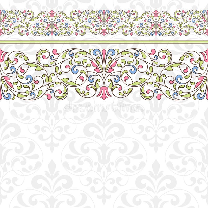 Floral Pattern for Invitation Card. Stock Vector - Illustration of ...