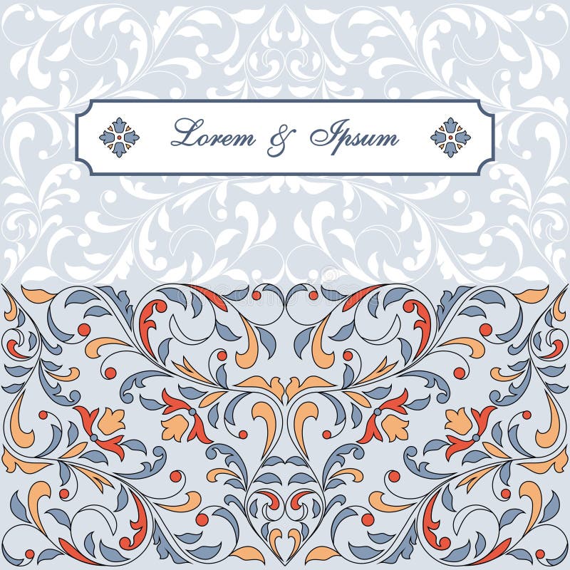 Floral Pattern for Invitation or Greeting Card Stock Vector ...