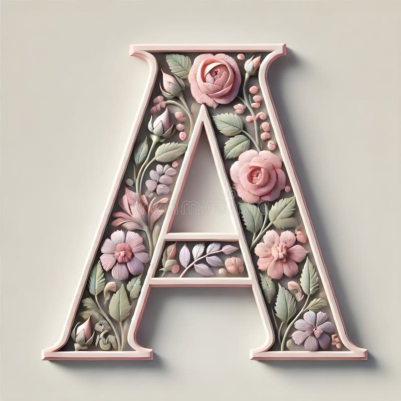 Floral Pattern Letter a stock illustration. Illustration of glass ...