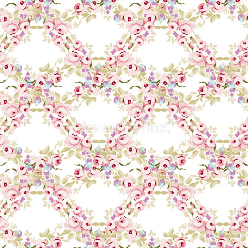 Floral Pattern with Little Pink Roses Stock Vector - Illustration of ...
