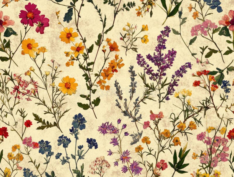 Floral Pattern Many Different Colors Types Flowers Stock Photos - Free ...