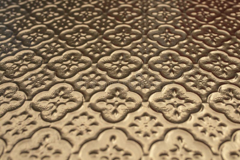 Floral Pattern Painted with Golden Colored Spray, Abstract Perspective ...