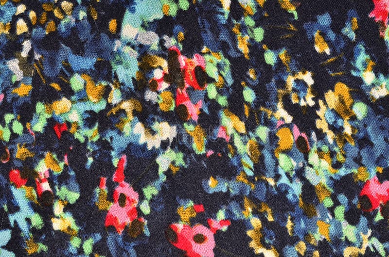 Floral Pattern with Painted Spots on Fabric. Stock Illustration ...