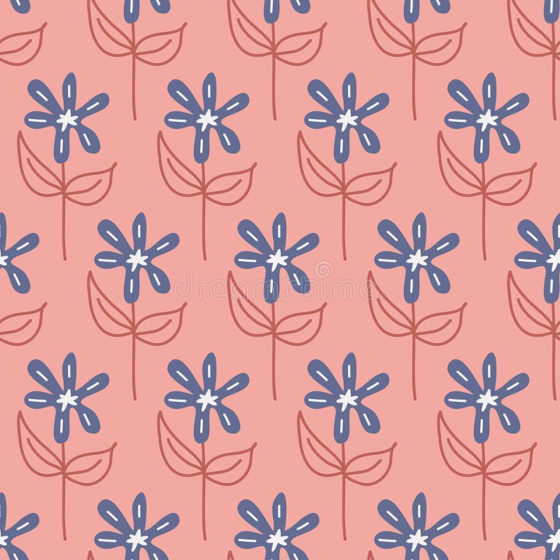 Floral Pattern on Pink Background Seamless Pattern, Daisy Flower ...