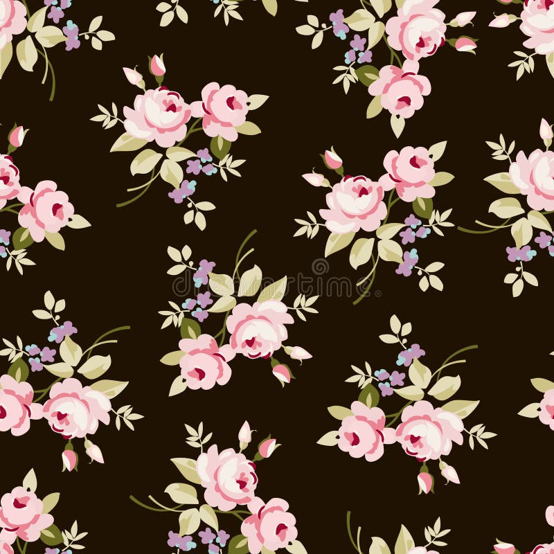 Pink Seamless Floral Pattern Roses Stock Illustrations – 18,773 Pink ...