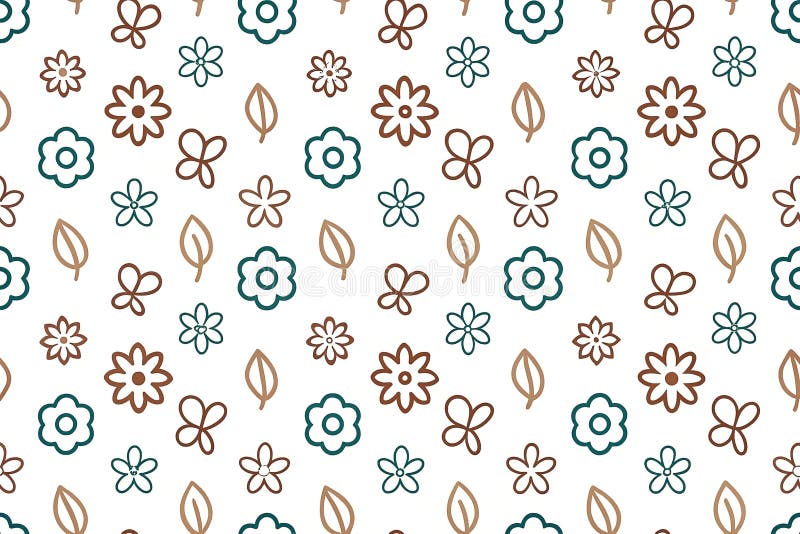 Floral Pattern, Repeating Design, Simple Shapes, White Background ...