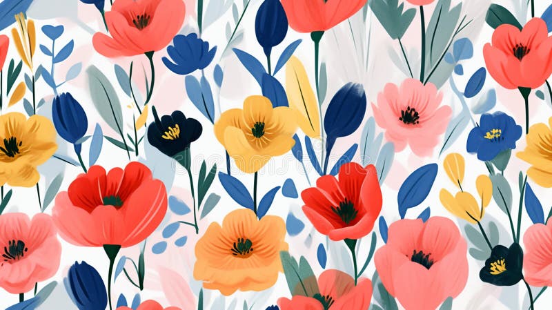 Floral Pattern Seamless Backgound, Abstract Colorful Flowers Wallpaper ... Floral Pattern Seamless Backgound, Abstract Colorful Flowers Wallpaper ...