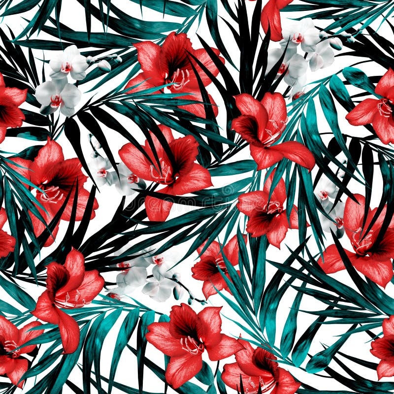 Photo Collage. Floral Pattern, Seamless Design Stock Photo - Image of ...