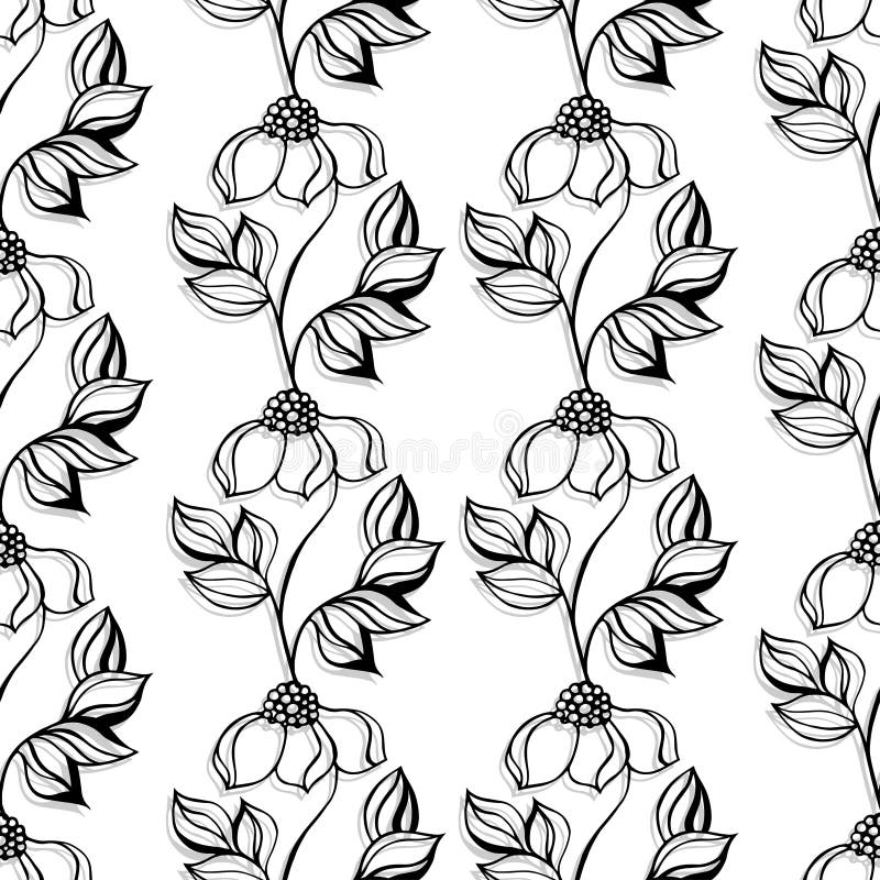 Floral Pattern stock vector. Illustration of curl, flower - 59236005